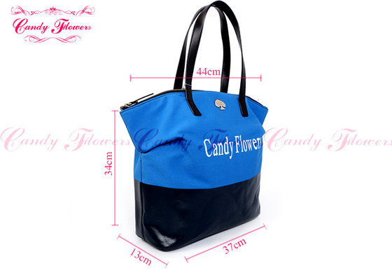Blue and Black big cloth tote bags for women , shoulder tote bags