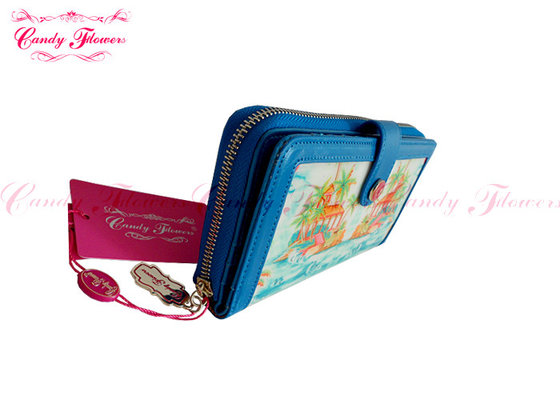 Beauty Blue womens credit card wallet in Coconut Island And Pavilion Pattern