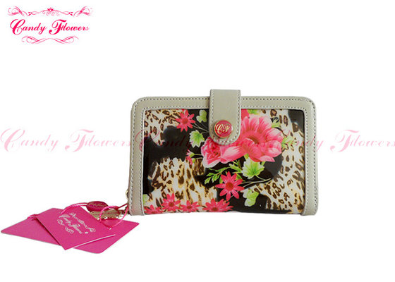 Fashionable durable Ladies Flower Print Wallets with 16 card slots