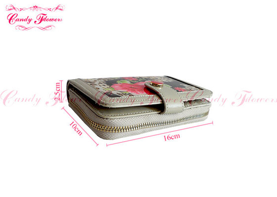 Fashionable durable Ladies Flower Print Wallets with 16 card slots