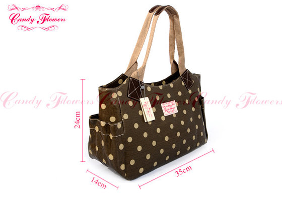 Fashionable Brown polka dot Handbags Leisure work totes bags women