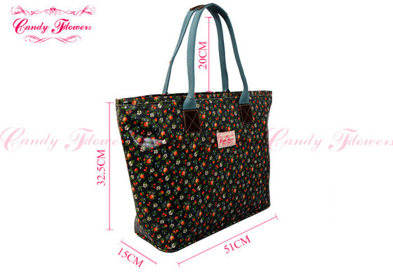 Black Canvas Small Floral Handbags large womens tote bags OEM
