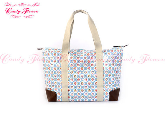 Blue and White Floral Big Womens Tote Bags with Single Shoulder 50 X 30 X 17