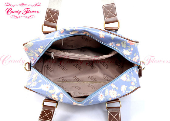 Vintage Blue fashion Womens Tote Bags Floral printed handbags