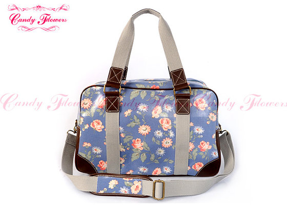 Vintage Blue fashion Womens Tote Bags Floral printed handbags