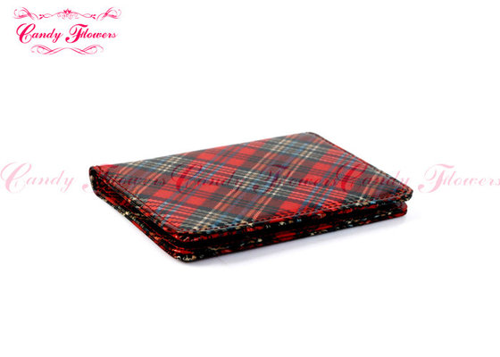 OEM Promotion Red Plaid PVC Ladies Card Wallet in England style
