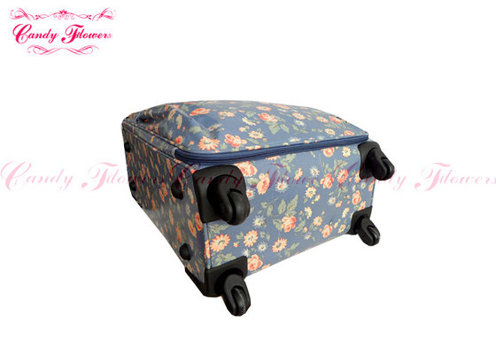 Blue flower 25 inch luggage Ladies Trolley Bag with Universal Wheel