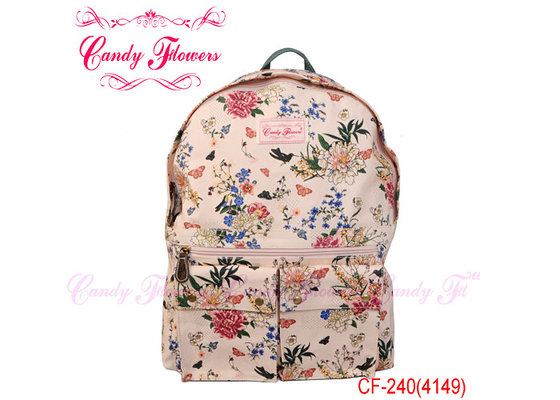 Fashion White Flower Print Backpack Travelling Rucksacks For Women
