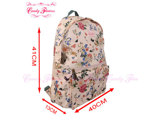 Fashion White Flower Print Backpack Travelling Rucksacks For Women