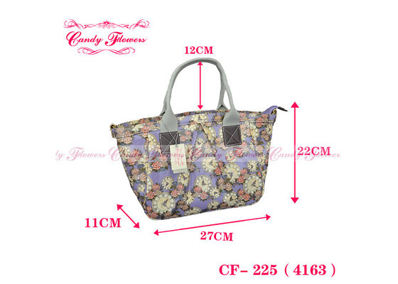 Clock Pattern Floral Print Handbags , Fashionable Women Hand Bag
