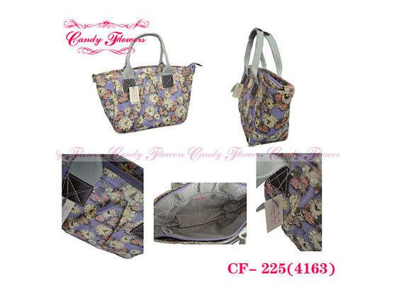 Fashionable Ladies Floral Print Handbags , Clock Pattern Women Hand Bag