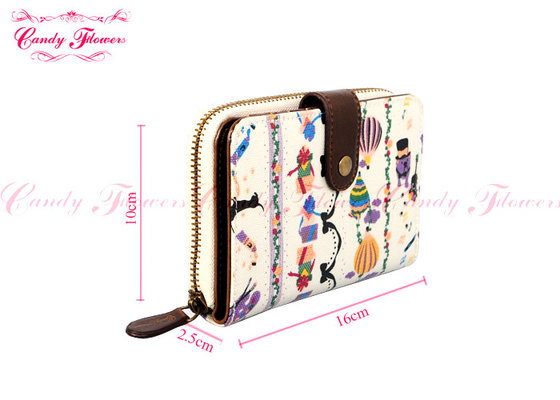 Milky White womens credit card holder wallet with Animals Design