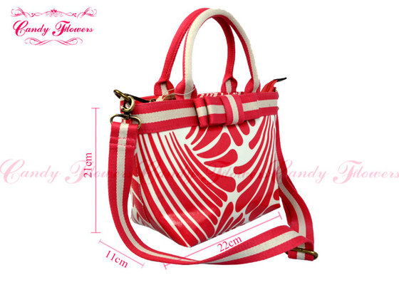 Red White Small Tote Ladies Shoulder Handbag Waterproof PVC