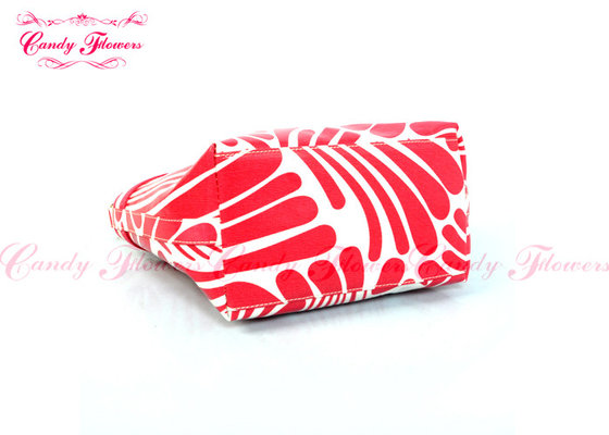 Red White Small Tote Ladies Shoulder Handbag Waterproof PVC