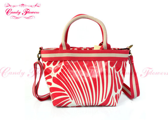 Red White Small Tote Ladies Shoulder Handbag Waterproof PVC