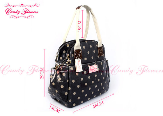 Black And White Polka Dot Flower Print Handbags Personalized Small For Winter