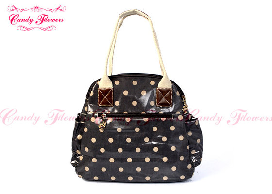 Black And White Polka Dot Flower Print Handbags Personalized Small For Winter