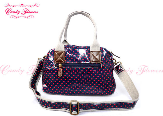 Vintage Small polka dot Floral Print Handbags Resistant Dark Blue