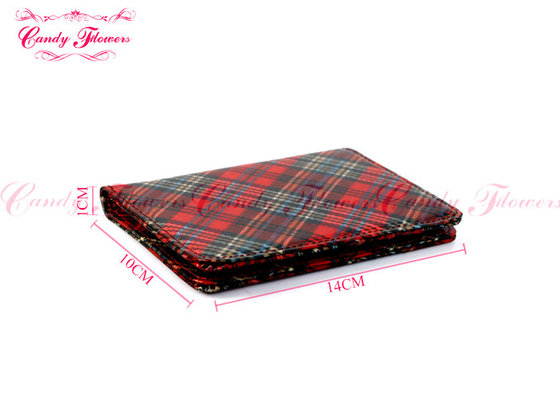 OEM Promotion Red Plaid PVC Ladies Card Wallet in England style