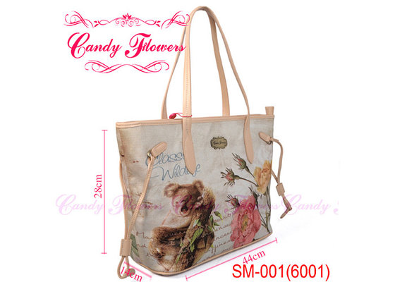 Fashionable Big Digital Printed Bags , Eco Friendly Flower Handbags