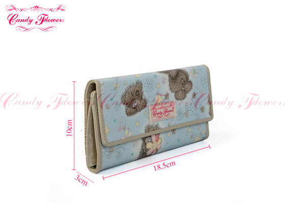 Cute Blue Canvas Ladies Card Wallet , Multiple Credit Card Holder Wallet