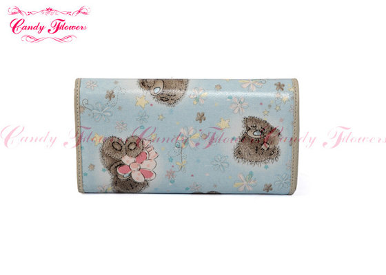 Cute Blue Canvas Ladies Card Wallet , Multiple Credit Card Holder Wallet