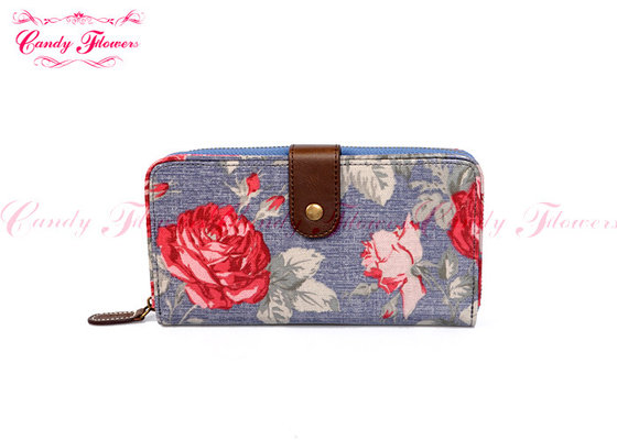 Eco Friendly womens credit card wallet portable flora purse with two layer
