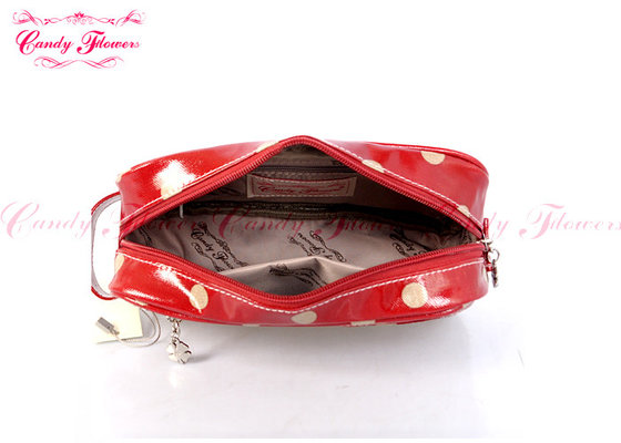Lovely red polka dot Personalized Makeup Bags travel cosmetic bags for women