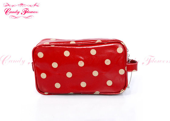 Lovely red polka dot Personalized Makeup Bags travel cosmetic bags for women