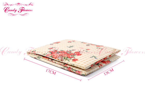 Floral Canvas Portable Cosmetic Mirror For Bedroom / Bathroom