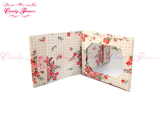 Floral Canvas Portable Cosmetic Mirror For Bedroom / Bathroom
