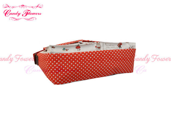 Red / White Lovely Pattern Girls Messenger Bags With College Flowers