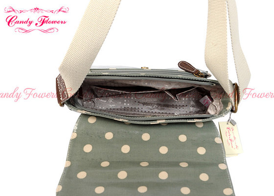Sweet Vintage Grils Messenger Bags Lovely Light Green with Light Yellow Spot Pattern
