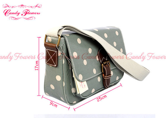 Sweet Vintage Grils Messenger Bags Lovely Light Green with Light Yellow Spot Pattern