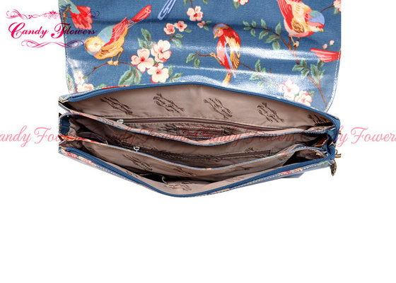 Colorful Birds and Flowers Pattern File Bag , Lovely Water Proof Cross Body Bag