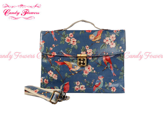 Colorful Birds and Flowers Pattern File Bag , Lovely Water Proof Cross Body Bag
