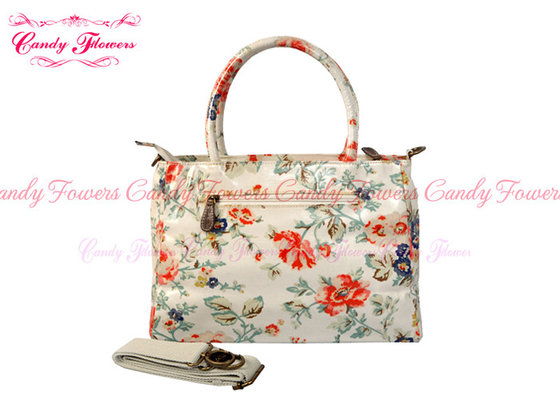 Waterproof Womens Tote Bags , Ladies Elegant Big Capability Paint Flowers Tote Bag
