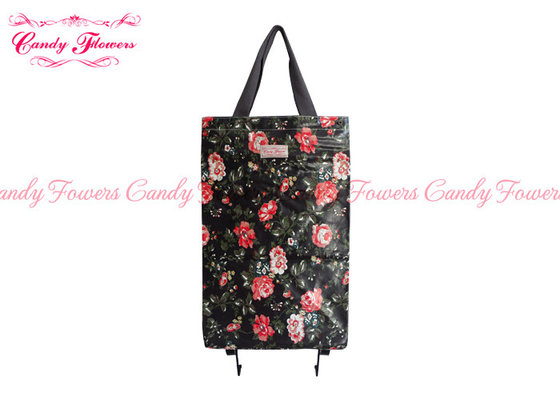 PVC Canvas Printed Personalised Shopping Bags Vintage High Capacity Black Roses