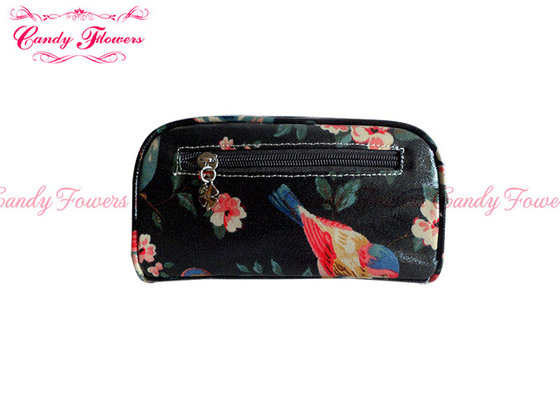 Small Waterproof Personalized Makeup Bags Floral Birds Pattern For Women