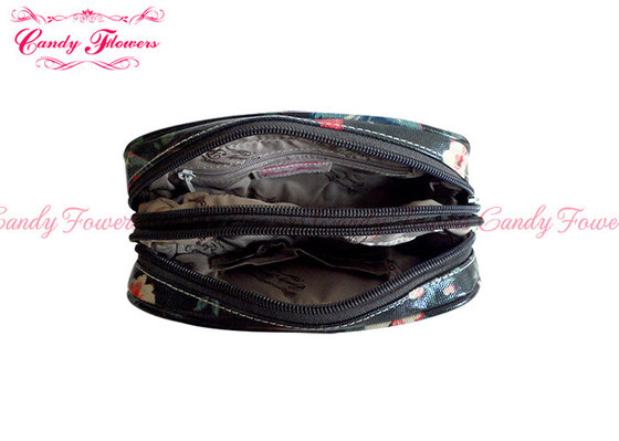Small Waterproof Personalized Makeup Bags Floral Birds Pattern For Women