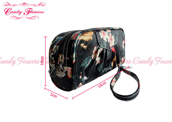 Small Waterproof Personalized Makeup Bags Floral Birds Pattern For Women