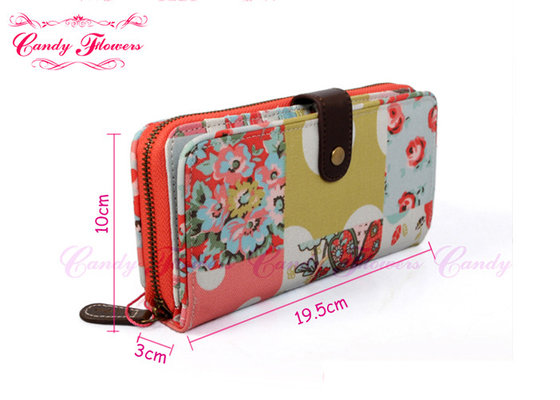 Wind Floral Print Ladies Card Wallet , Colorful Fashion Summer Tote Heart Wallet