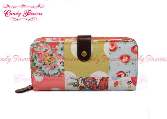 Wind Floral Print Ladies Card Wallet , Colorful Fashion Summer Tote Heart Wallet