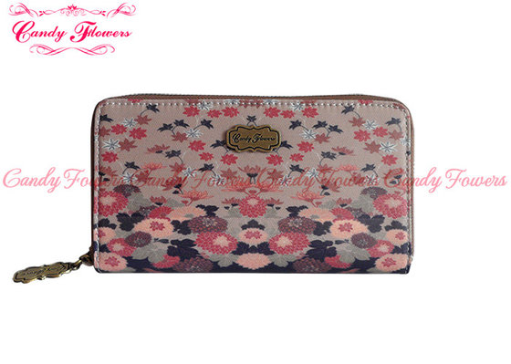 Colorful Floral Big Ladies Card Wallet Special Lovely Digital Pattern with Zipper