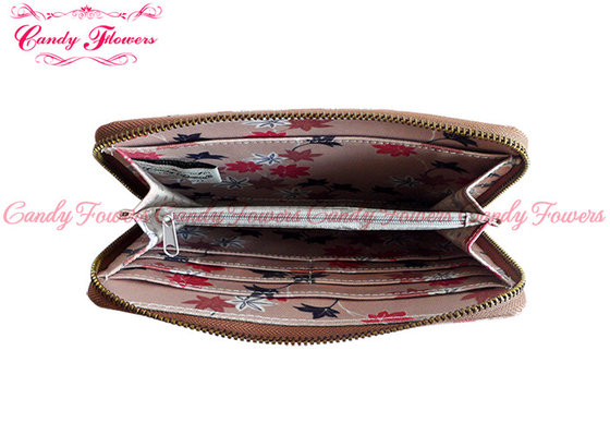 Colorful Floral Big Ladies Card Wallet Special Lovely Digital Pattern with Zipper