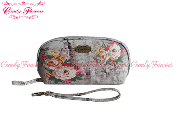 Vintage Peony Digital Ladies Card Wallet Fashionable Flowers with zipper