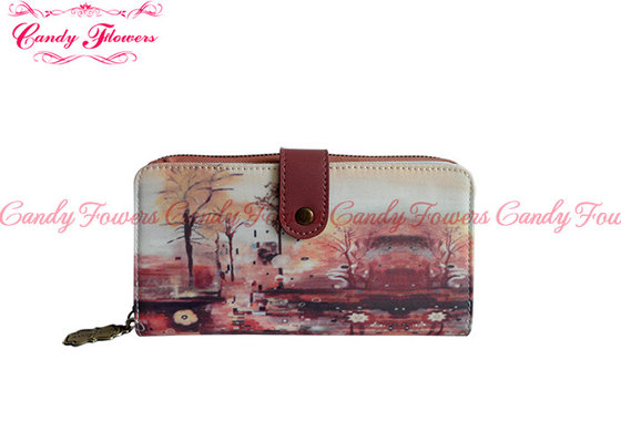 Elegant Digital Pattern Ladies Card Wallet Fashion Convenient Autumn Oil Printing