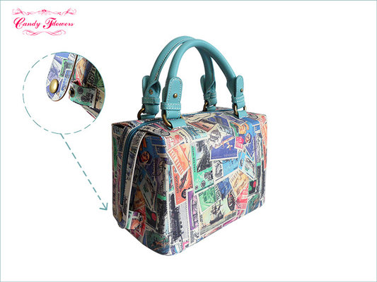 Elegant Women Fashion Handbags PVC Weatherproof Canvas Stamp Printing