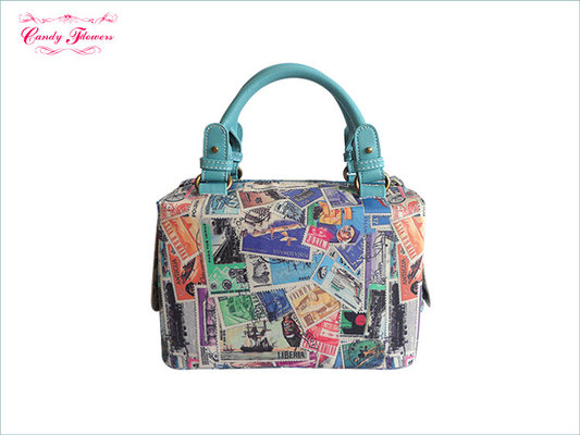 Elegant Women Fashion Handbags PVC Weatherproof Canvas Stamp Printing