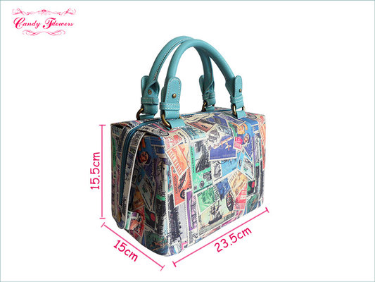 Elegant Women Fashion Handbags PVC Weatherproof Canvas Stamp Printing